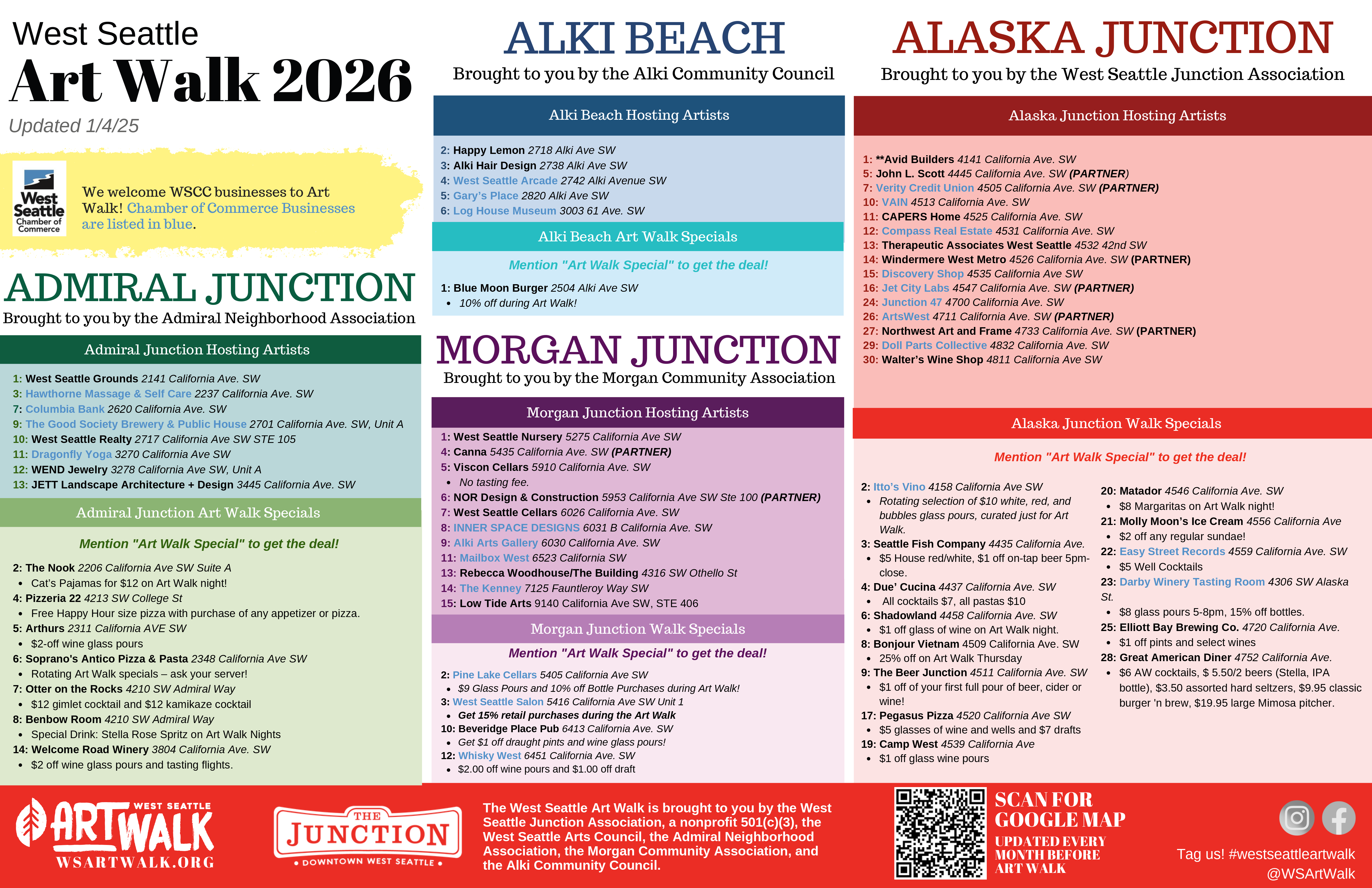 January 2026 Art Walk – West Seattle Art Walk